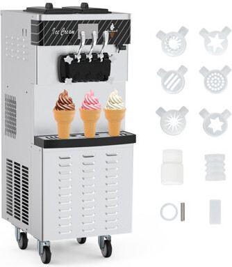 Yesurprise Commercial Ice Cream Machine - Dual 7l Hoppers 3 Flavors ...