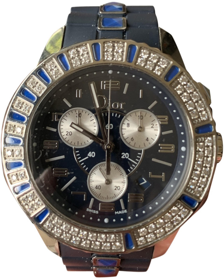 Christian Dior Christal Chronographe Blue Steel Watches - ShopStyle