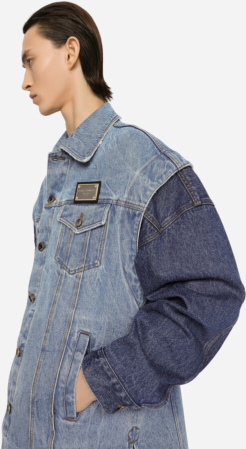 Dolce & Gabbana Mixed-denim jacket with detachable sleeves - ShopStyle