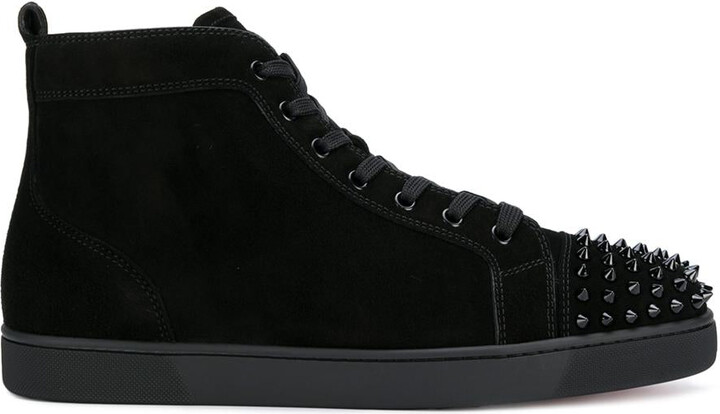 Christian Louboutin Lou Spikes suede sneakers - ShopStyle