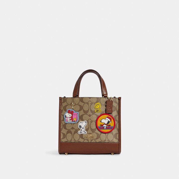 Coach Outlet Coach X Peanuts Dempsey Tote 22 In Signature Canvas With ...