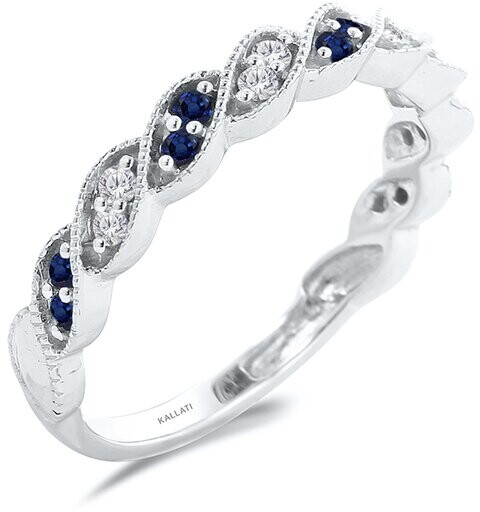 Kallati 14K 0.25 Ct. Tw. Diamond & Blue Sapphire Ring - ShopStyle