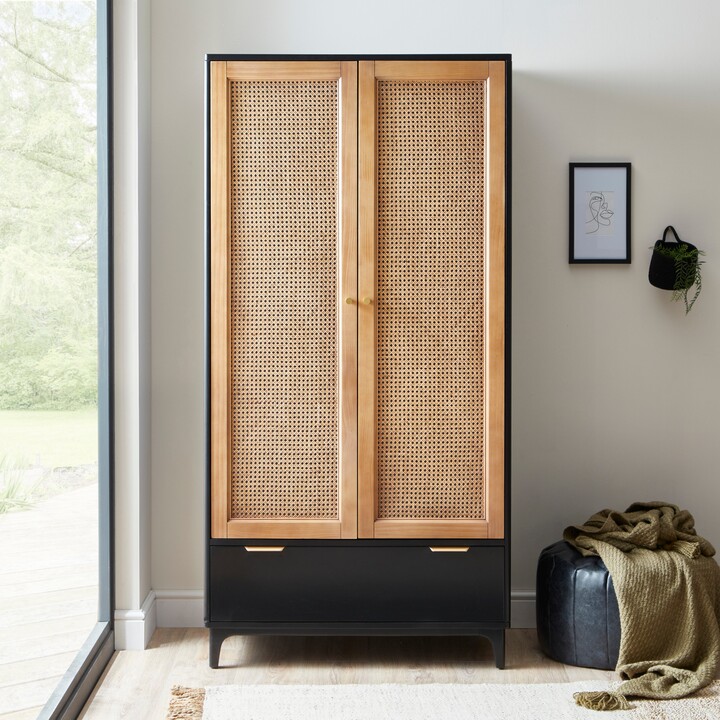 Dunelm Franco Double 1 Drawer Wardrobe, Black Black - ShopStyle Chests