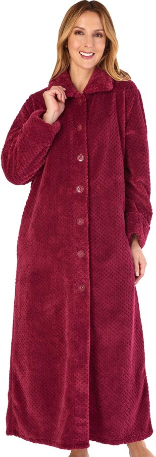 Slenderella HC4328 Women's Housecoats Raspberry Red Dressing Gown ...