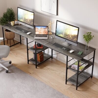 Bestier Corner L Shaped Corner Long Office Computer Study Desk 59.45 ...