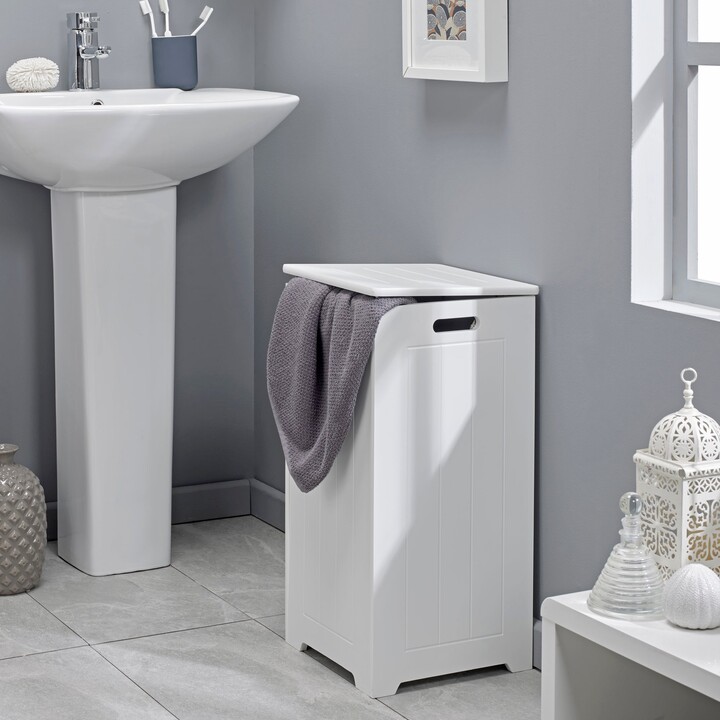 Dunelm Rimini Style White Slimline Laundry Bin White - ShopStyle Decor