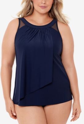 Miraclesuit Plus Size Illusionists Ursula Underwire Tankini Top Swim ...