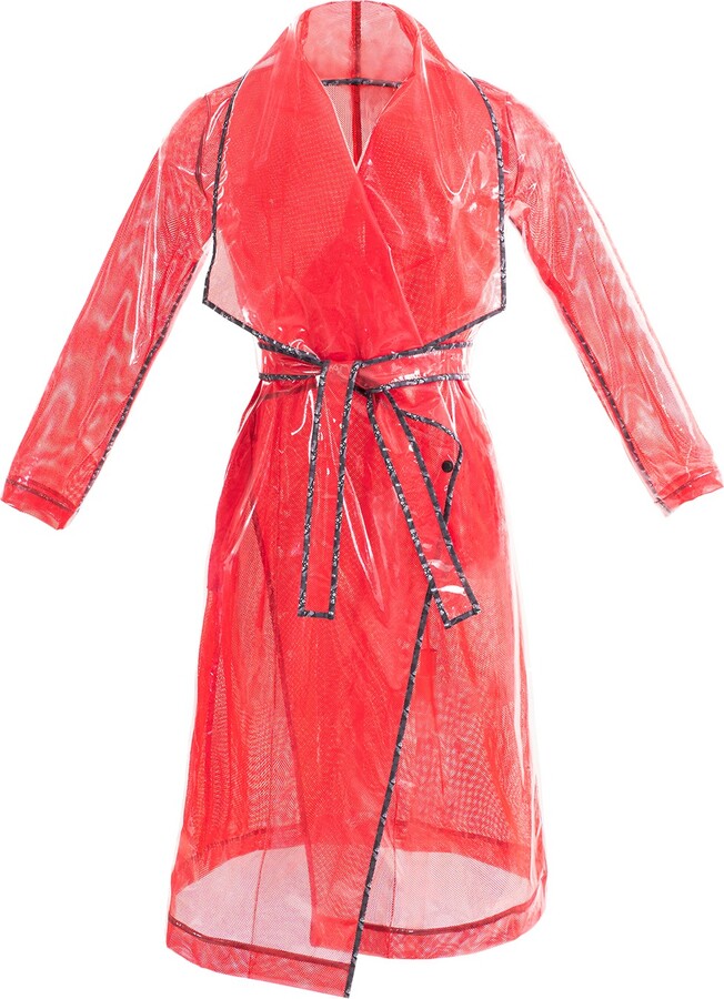 Yvette LIBBY N'guyen Paris - Women - Designer Transparent Raincoat - Transparent in True Red ...