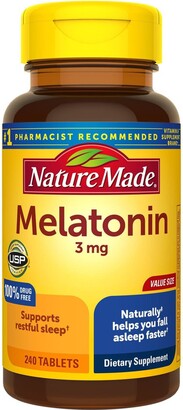 Nature Made Melatonin 3mg 100% Drug Free Sleep Aid for Adults Tablets ...