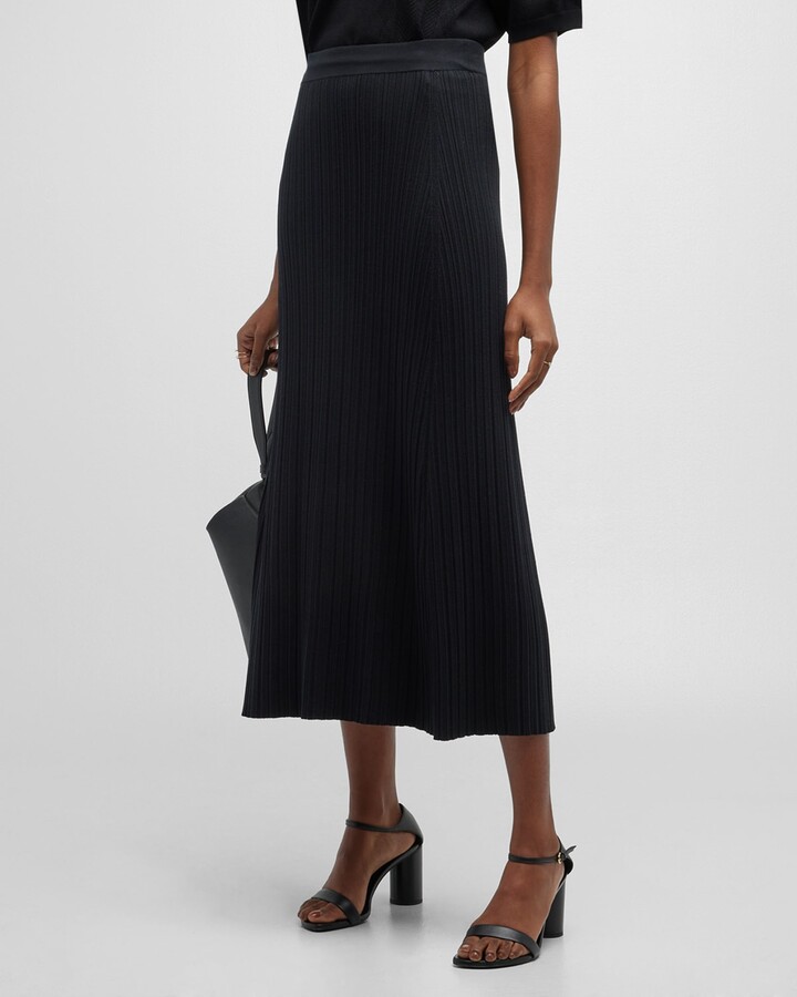 Co Pleated Knit Midi Skirt - ShopStyle