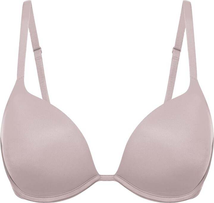 DOBREVA Women's Push Up Bra Plunge Deep V T Shirt Bras Padded Underwire ...