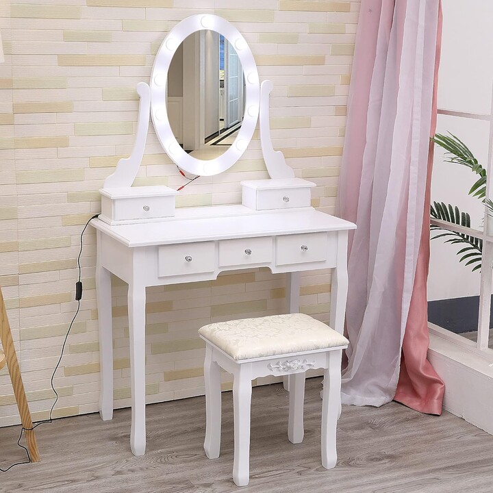 GAOMON Girls Vanity Desk with Mirror and Lights - ShopStyle Bedroom
