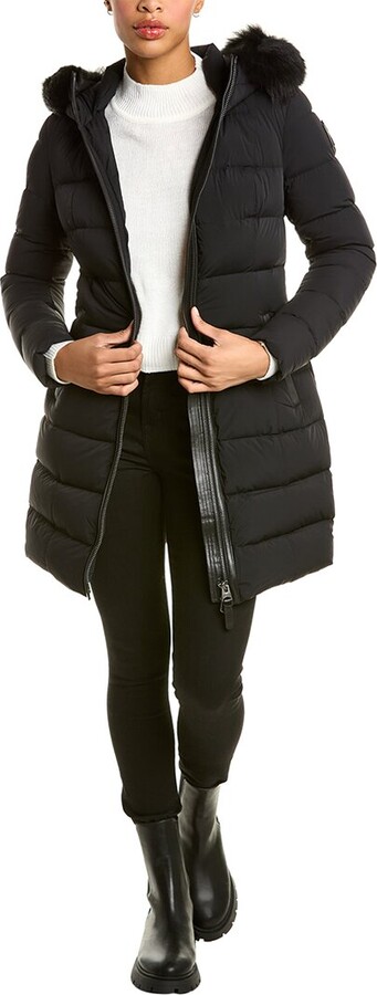 Mackage Calla Leather-Trim Down Coat - ShopStyle