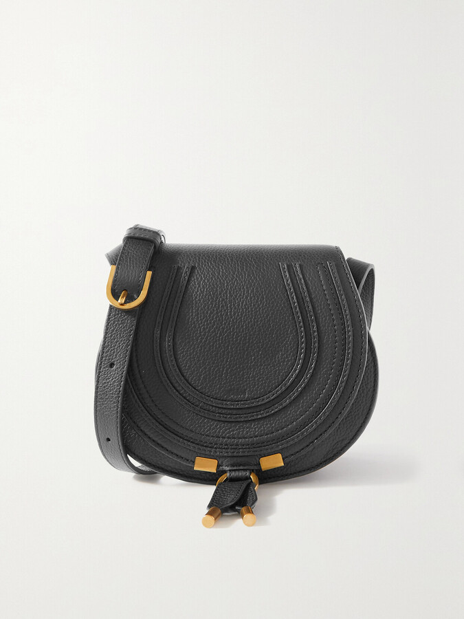 Chloé Marcie Mini Textured-leather Shoulder Bag - Black - ShopStyle