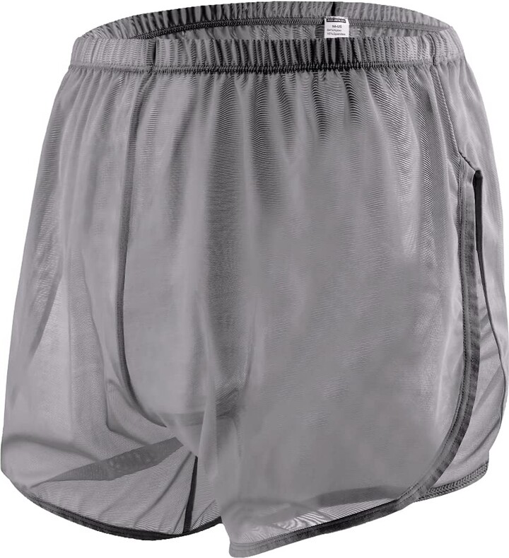 BIATWOWR Men'S Sexy Mesh Boxer Briefs Sheer See Through Shorts Loose ...