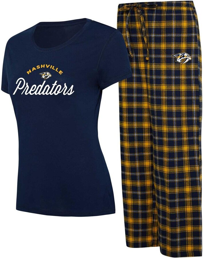 Women's Concepts Sport Navy, Gold Nashville Predators Arctic T-shirt ...