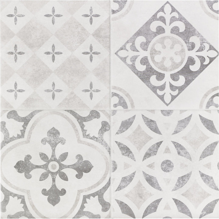 Atlas Patchwork Glazed Ceramic Wall & Floor Tile - 331 x 331mm ...