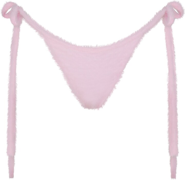 Fuzzy Knits Tie Side Thong | Baby Pink - ShopStyle