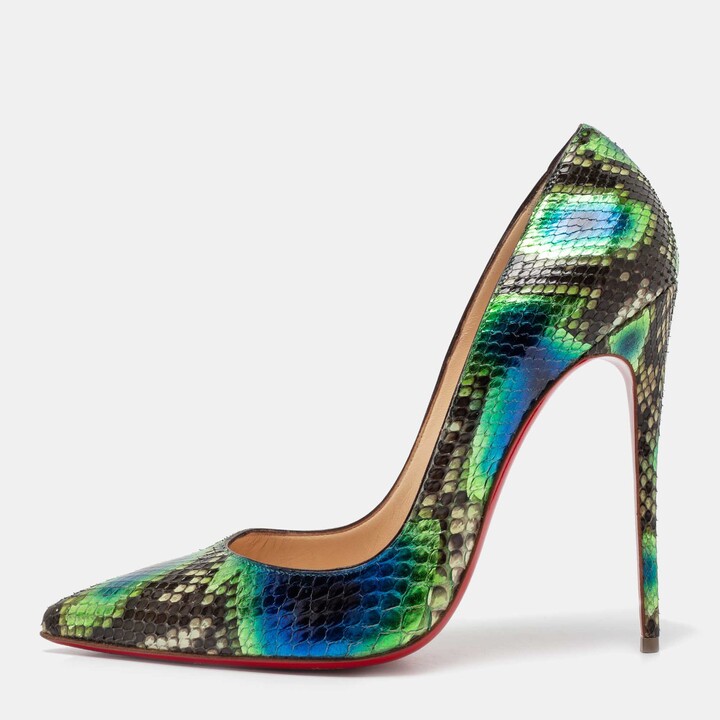 Christian Louboutin Tri Color Snakeskin Leather So Kate Pumps Size 41 ...