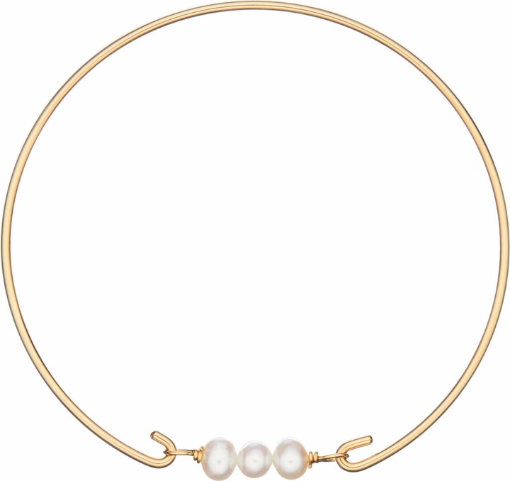 Lily & Roo Women's Gold Cluster Pearl Bangle - ShopStyle Bracelets