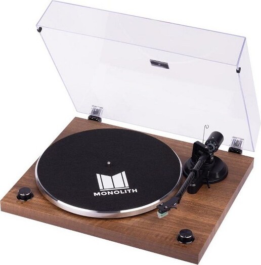 Monoprice Monolith Belt Drive Turntable with Audio-Technica AT-VM95E ...