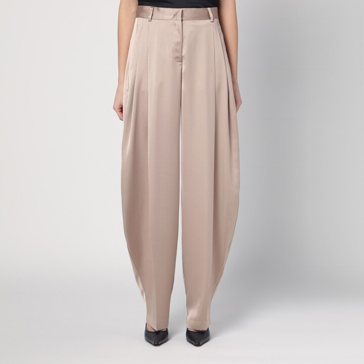 THE ANDAMANE Wide greige pants - ShopStyle Trousers