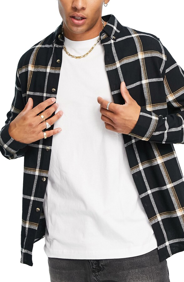ASOS DESIGN Regular Fit Grid Check Button-Up Shirt - ShopStyle