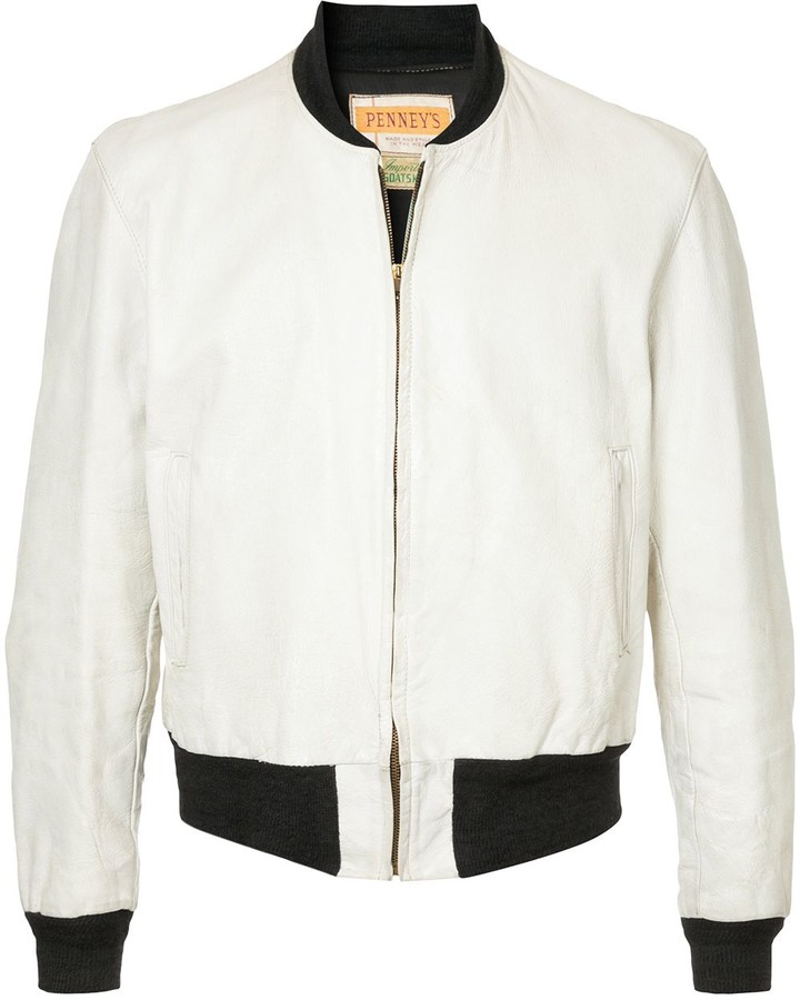 Fake Alpha Vintage 1950s Leather Bomber Jacket - ShopStyle