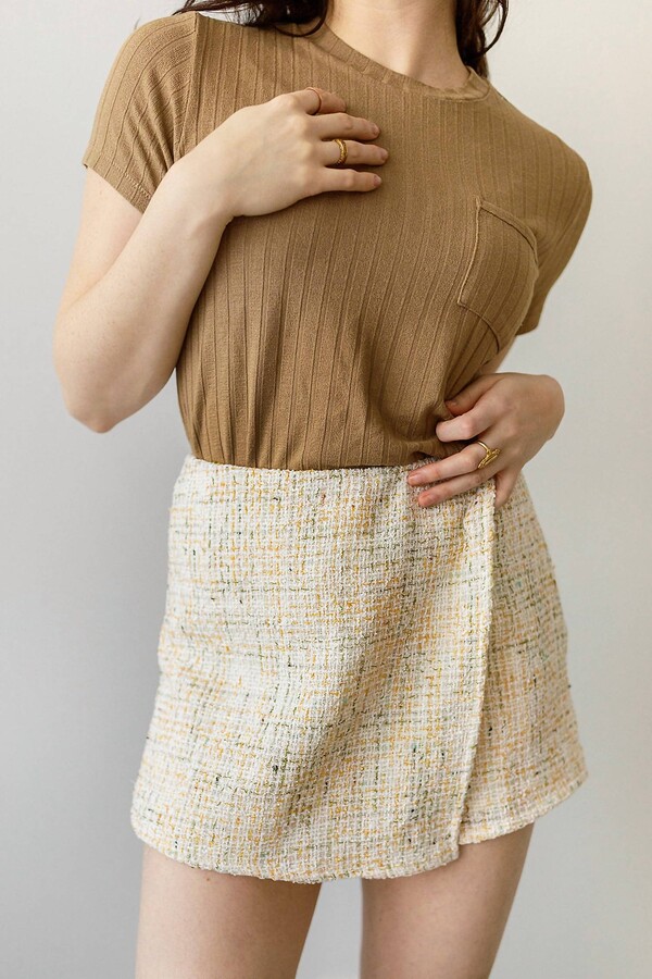 GRADE & GATHER Wide Rib Basic Tee In Twig - ShopStyle T-shirts