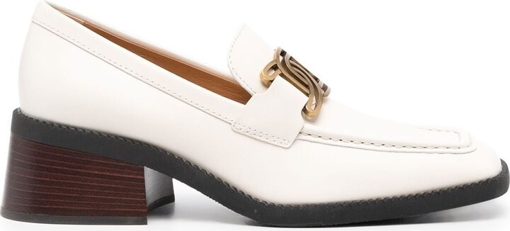 Tod's Kate block-heel leather loafers - ShopStyle