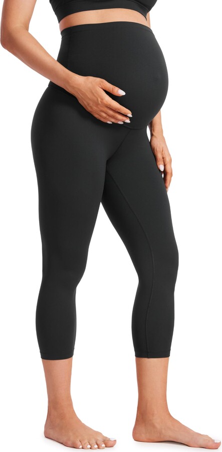 CRZ YOGA Women's Butterluxe Maternity Capri Leggings 21" - Over Bump ...