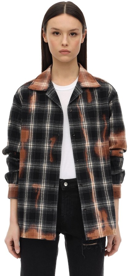 Represent Check Cotton Flannel Shirt - ShopStyle Blouses
