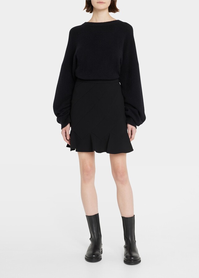Theory Diagonal Seam Mini Skirt - ShopStyle