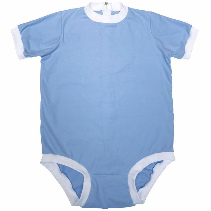 CUDDLZ Baby Blue Brushed Cotton Zipped Adult Onesie Size Extra Large ...