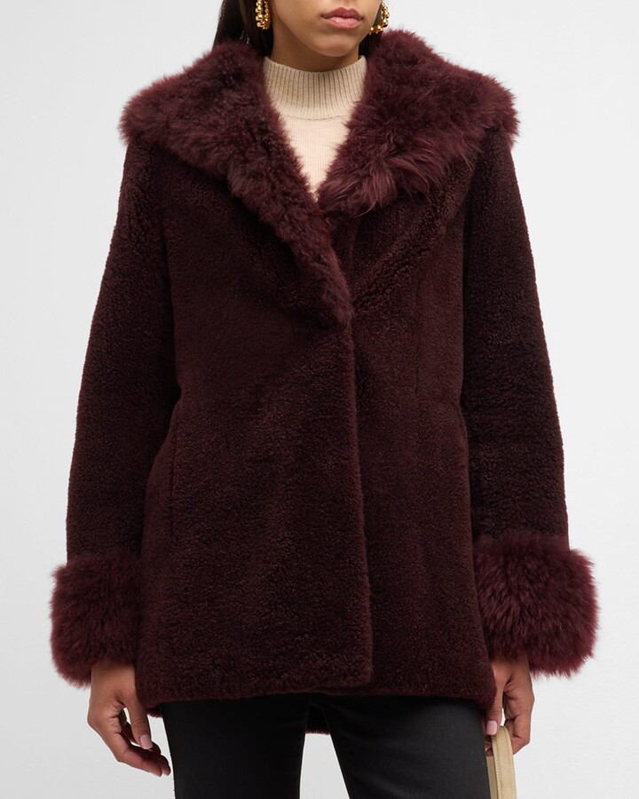 Gorski Cashmere Goat Fur Parka Jacket With Cashmere Goat Hood Trim And ...