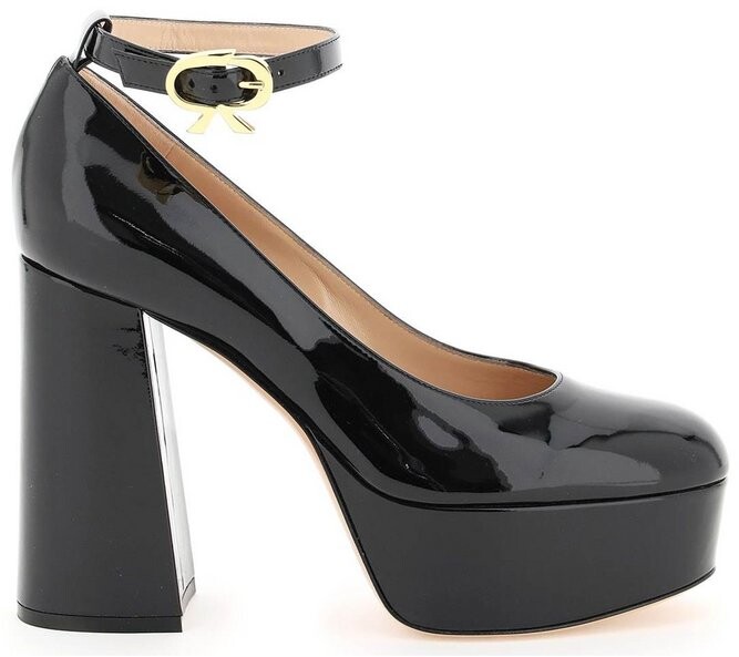 Gianvito Rossi Oversized Heel Ankle Strapped Pumps - ShopStyle