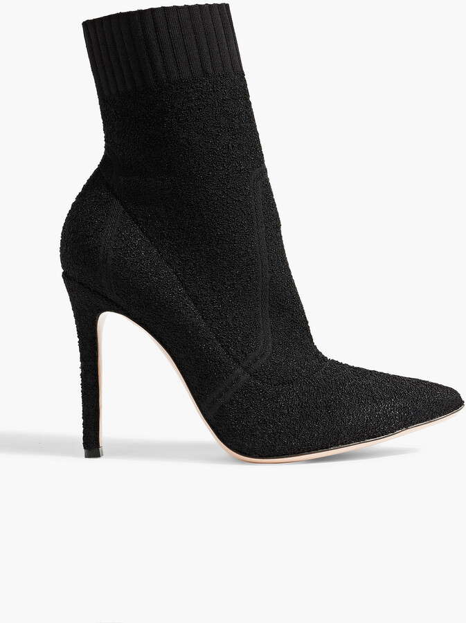 Gianvito Rossi Fiona bouclé-knit sock boots - ShopStyle