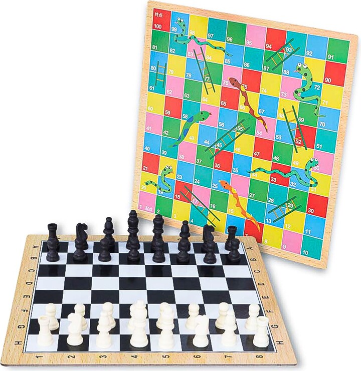 KAV 2-in-1 Wooden Chess and Snake and Ladder Game Set - ShopStyle