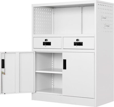 Leader Books Locking Cabinet with 2 Drawers,41.3" Steel Lockable ...