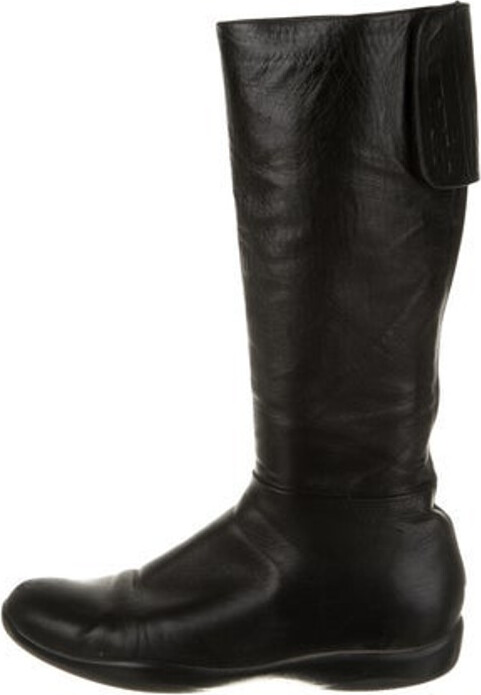 Prada Linea Rossa Leather Riding Boots - ShopStyle