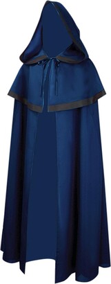 Beokeuioe Adult Black Cape with Hood Long Satin Hooded Cape Costume ...