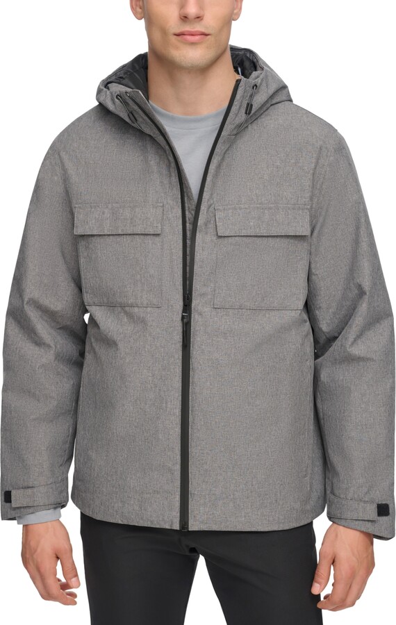 DKNY Men's Hooded Zip-Front Two-Pocket Jacket - ShopStyle