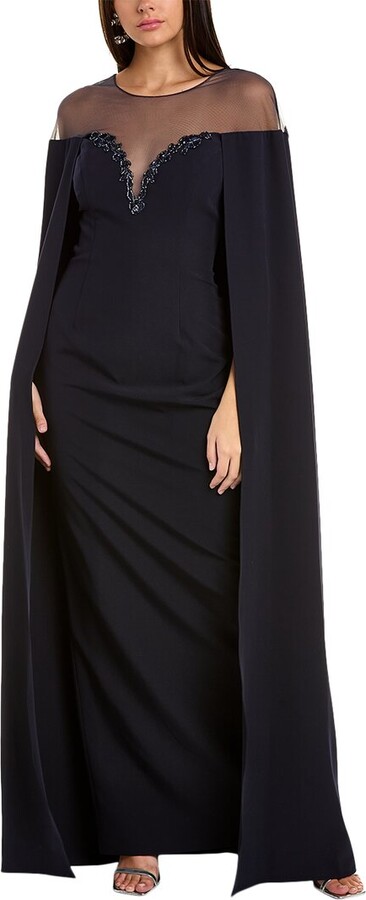 Marchesa Notte Cape Gown - ShopStyle Evening Dresses