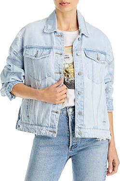 Blank NYC Distressed Denim Oversized Trucker Jacket - ShopStyle