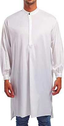 Gyrosphere Islamic Mens Clothing Simple Long Sleeve Solid Colour Stand ...