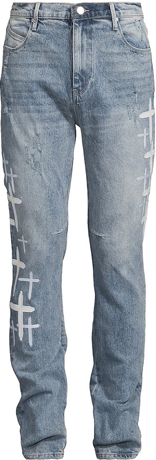 RtA Men's Red Light District Bryant Cross Patches Skinny Jeans - Blue ...