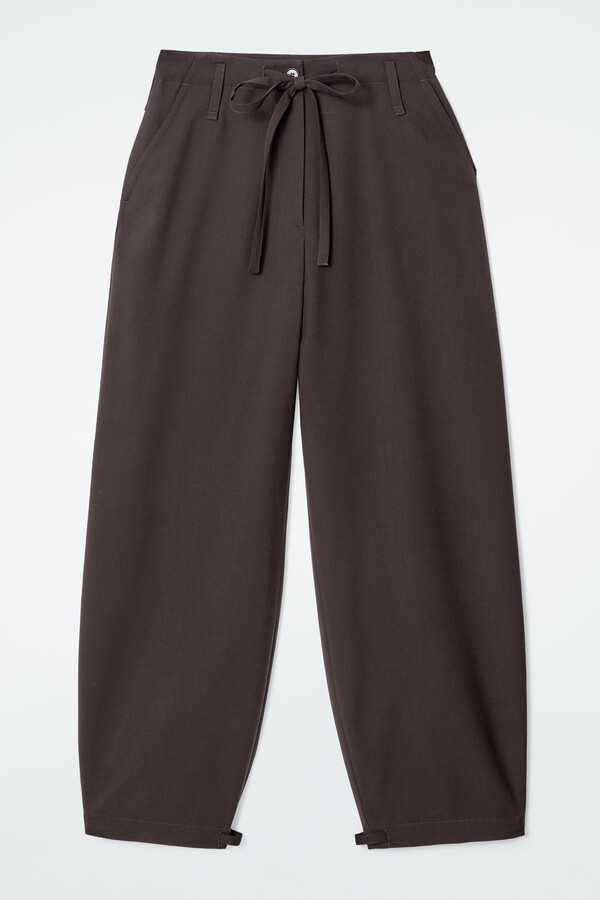 COS Drawstring Twill Barrel-Leg Pants - ShopStyle