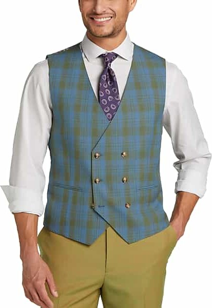 Tayion Big & Tall Men's Classic Fit Suit Separates Plaid Double ...