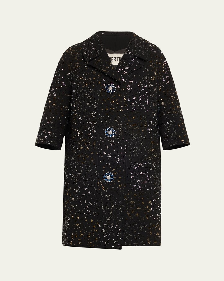 Libertine Meteor Shower Crystal Wool Patch Pocket Coat - ShopStyle