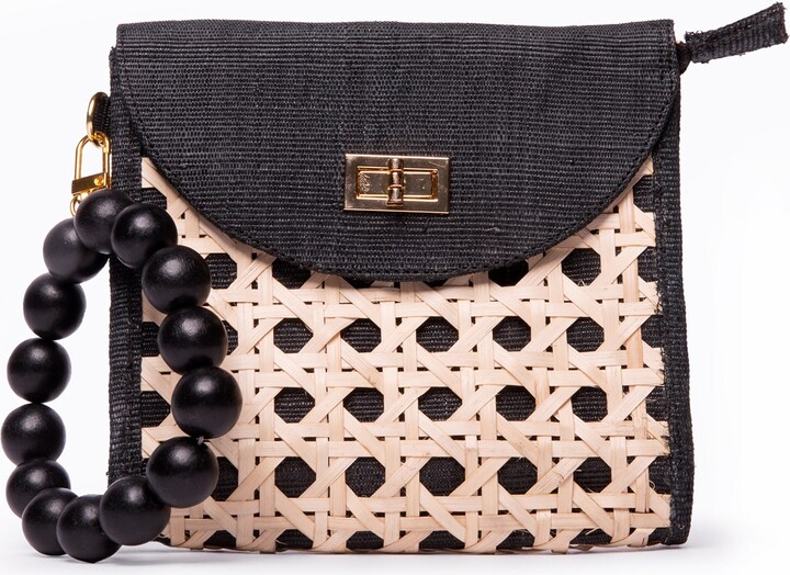 Soli & Sun Women's The Davina Black Woven Rattan Purse - ShopStyle Clutches